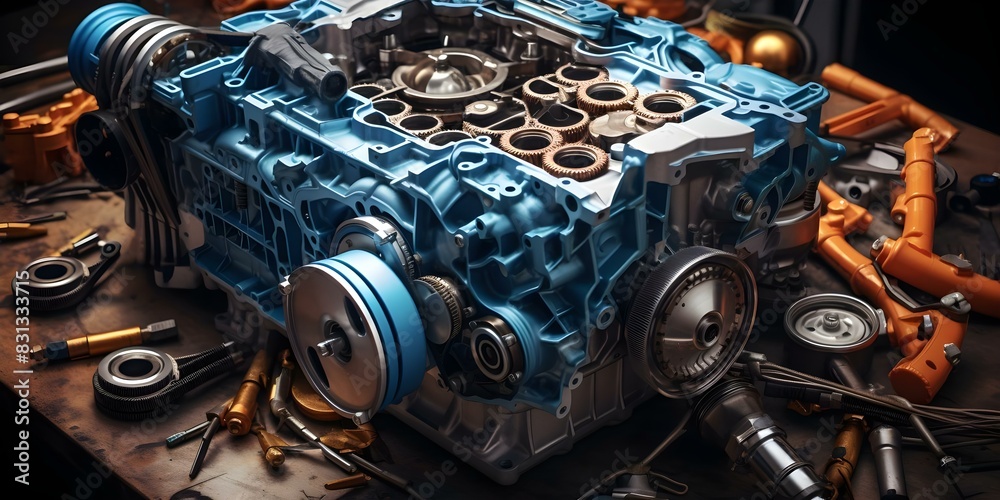 Detailed visual journey of auto engine disassembly showcasing intricate ...