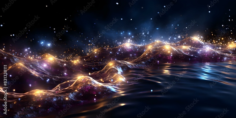 ภาพประกอบสต็อก Visual representation of data flow on the internet: High ...