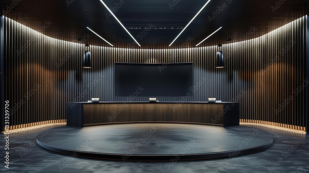 professional video conferencing virtual studio background 3d rendering ...