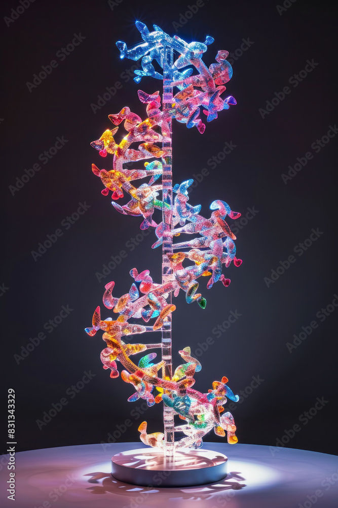 DNA double helix. DNA molecule structure. Medical science research of ...