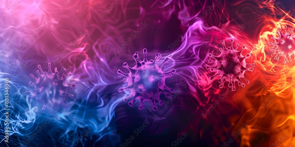 Create an artistic interpretation of the Coronavirus using colors and textures. Concept Abstract ...