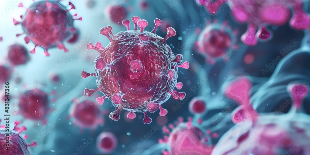 3D render of cancer treatment targeting malignant cells in human body ...