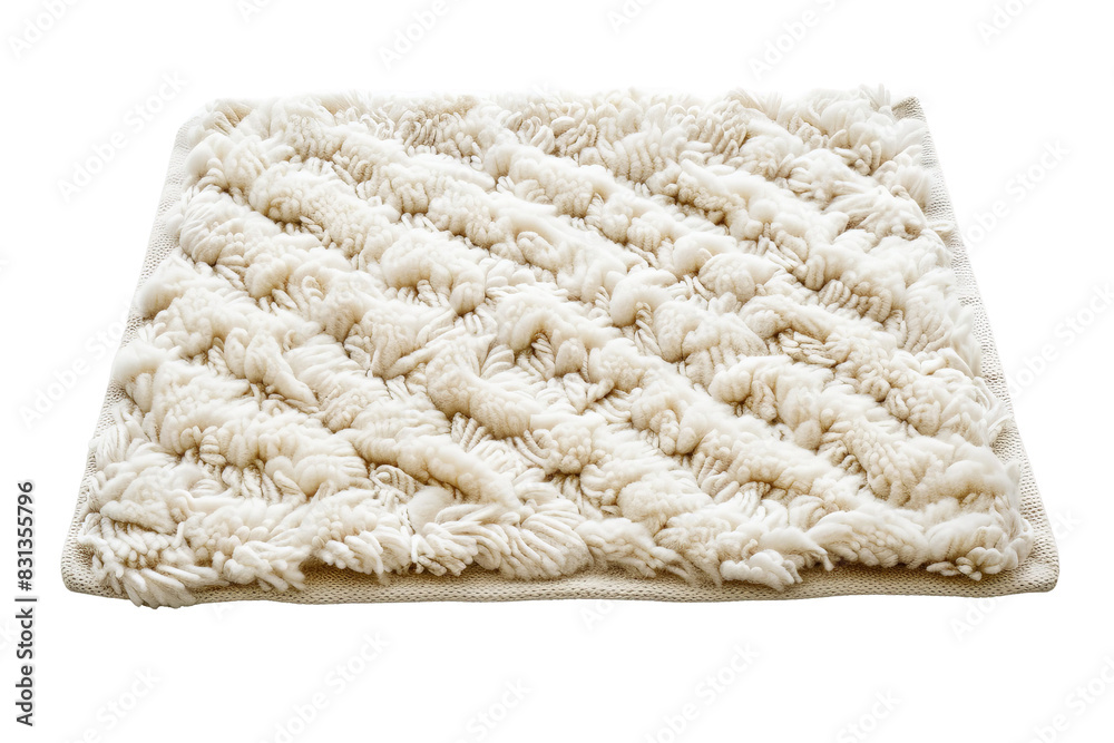 Soft, fluffy, white bathroom rug isolated white background, transparent ...