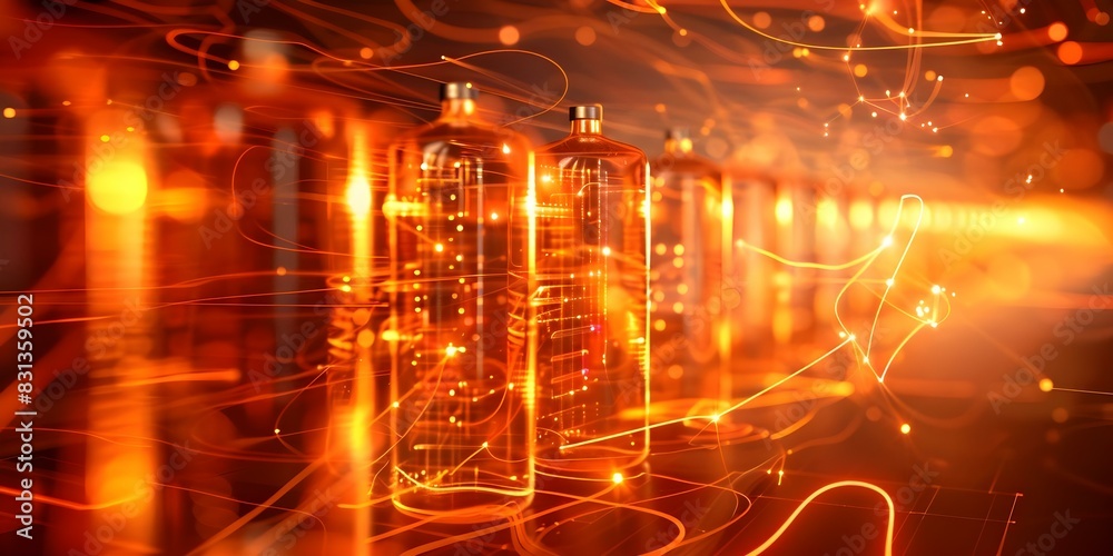Illustration showing beta particles converting radiation to power in ...