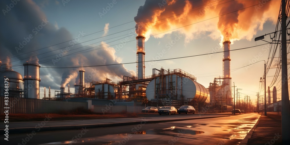 ภาพประกอบสต็อก Generating Electricity from Natural Gas in Gas-Fired ...