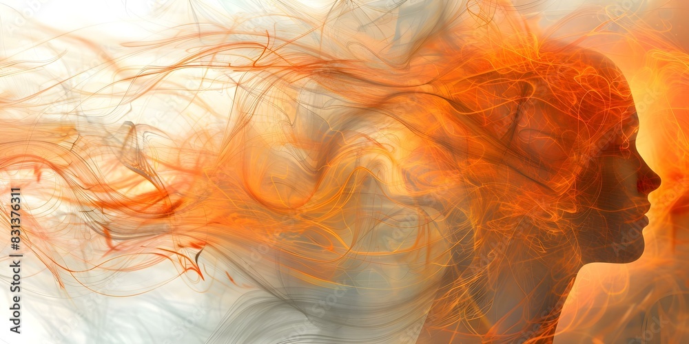 Visual Representation of Cognitive Impairment: Silhouette Head with ...