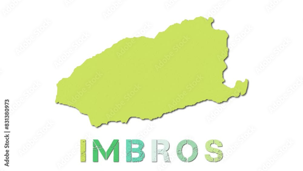 Imbros map with paper regions. Animated island map growing from regions ...