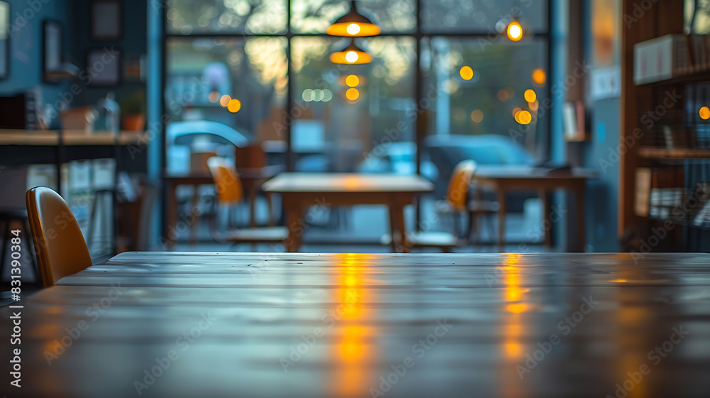 blurry abstract office scene desks chairs and office supplies all ...