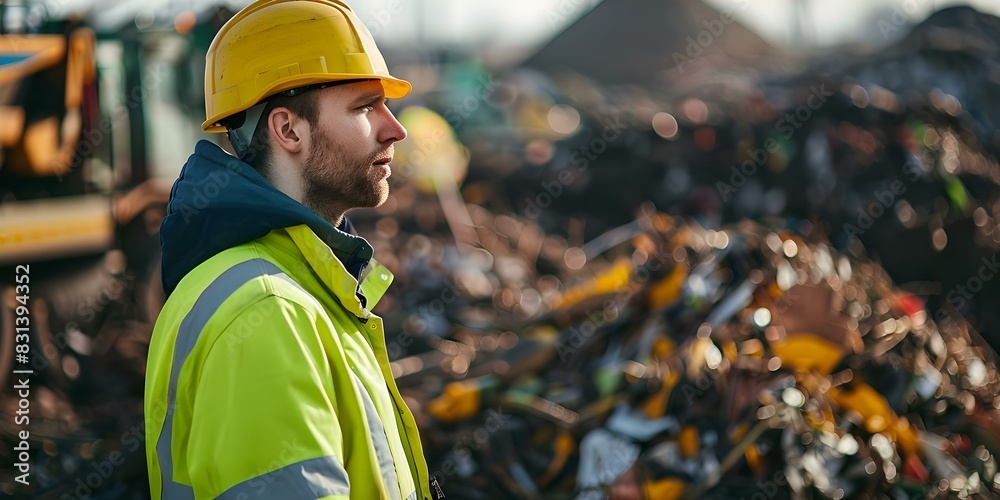Supervising Recycling Operations at Landfill Site. Concept Waste ...