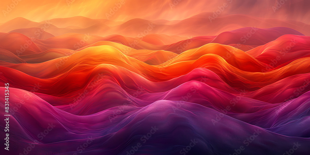 color field digital artwork with bold vibrant colors and smooth ...