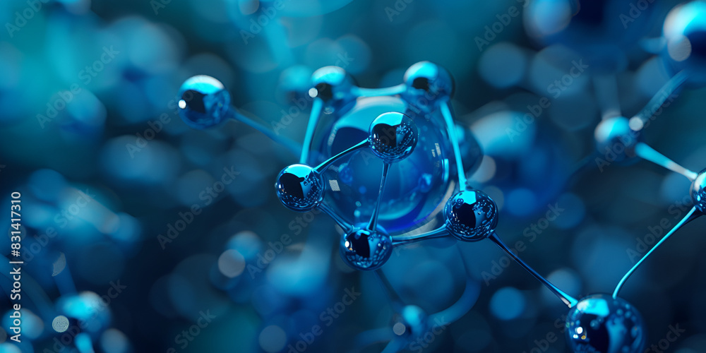 Oxygen bubbles in clear blue water background blue bubbles science and ...