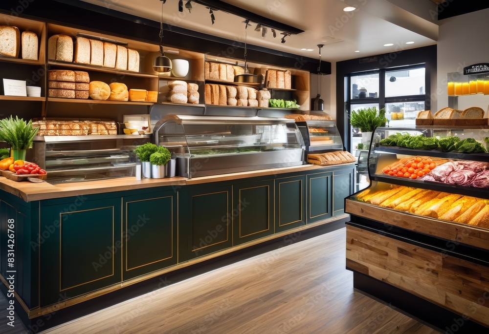stylish gourmet sandwich shop interior design fresh ingredients modern ...