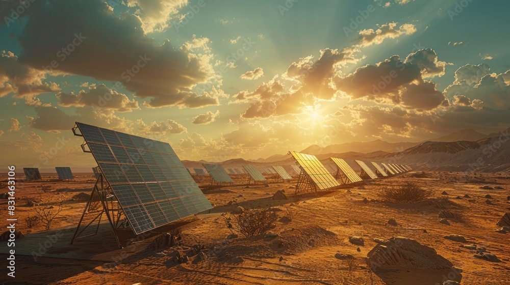 The quiet serenity of a remote desert landscape, interrupted only by ...