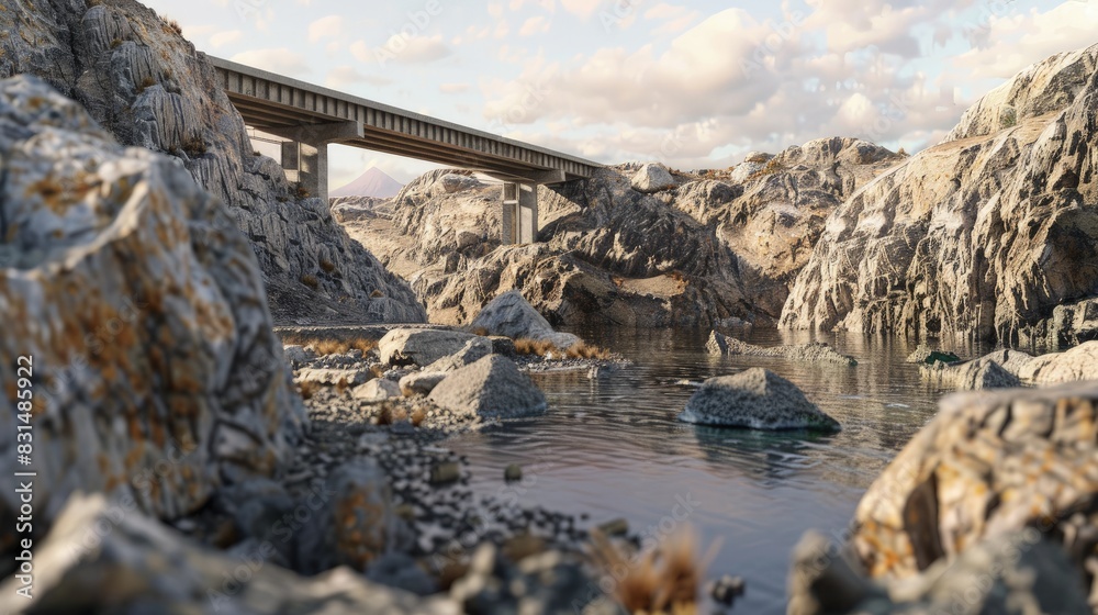 Bridge spanning a geological fault, designed for earthquakes â ...