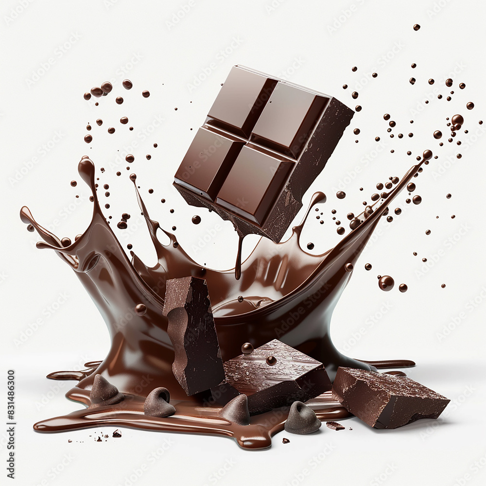 Photo of a splash of brown chocolate , cocoa splash , chocolate drink ...