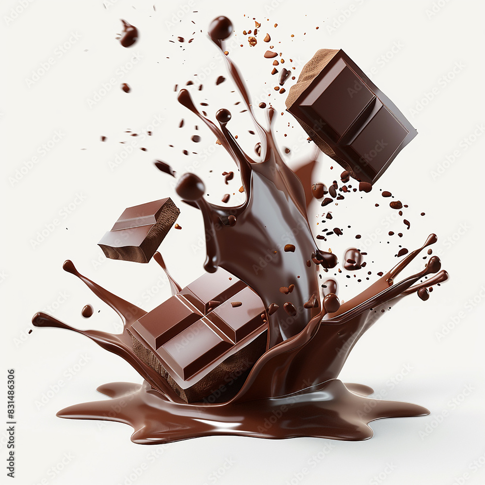 Photo of a splash of brown chocolate , cocoa splash , chocolate drink ...