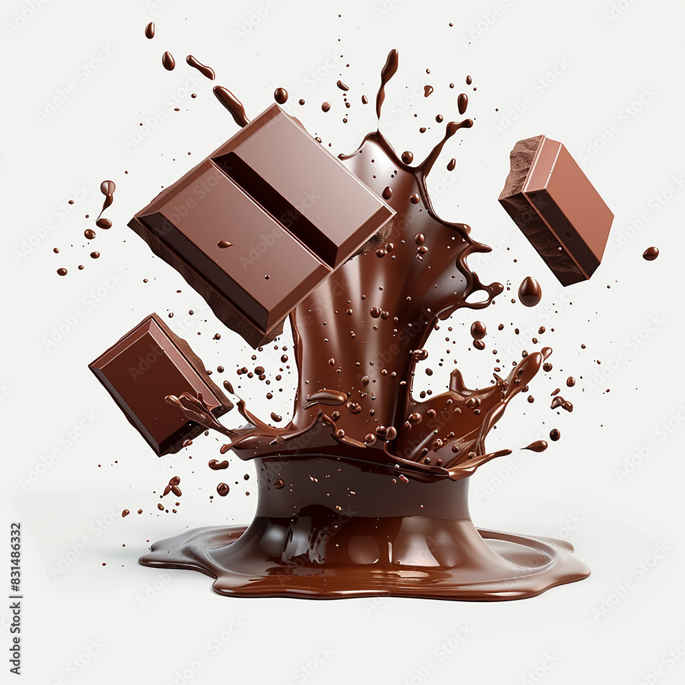 Photo of a splash of brown chocolate , cocoa splash , chocolate drink ...