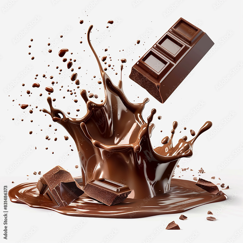 Photo of a splash of brown chocolate , cocoa splash , chocolate drink ...