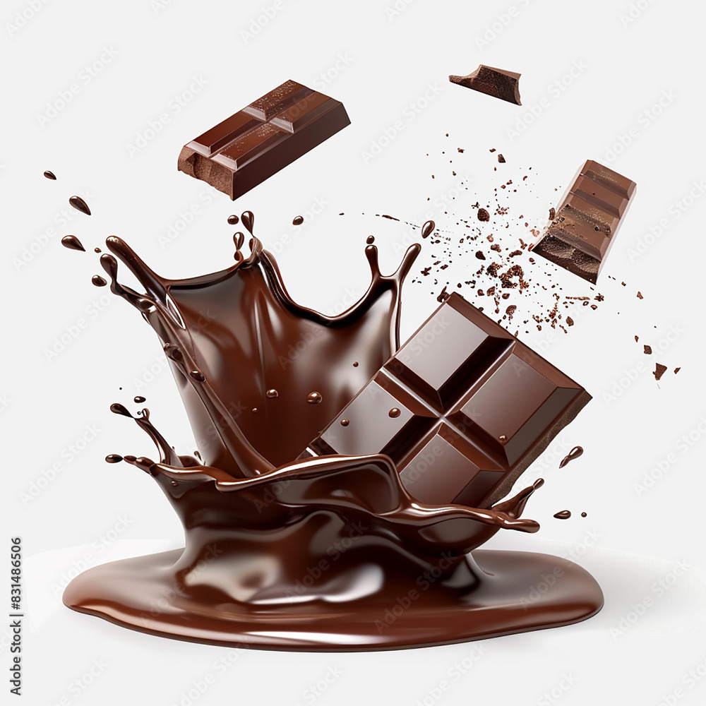 Photo of a splash of brown chocolate , cocoa splash , chocolate drink ...