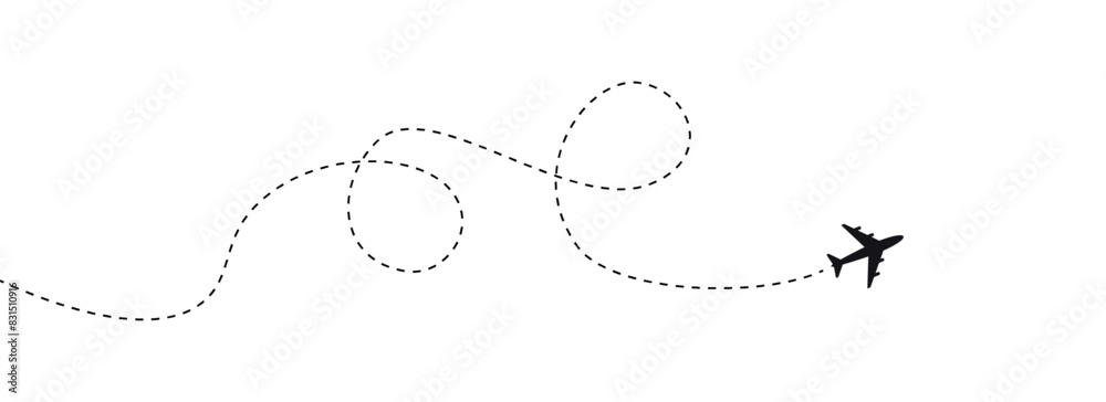 Airplane routes set. Aircraft planes tracking, travel, location pins ...