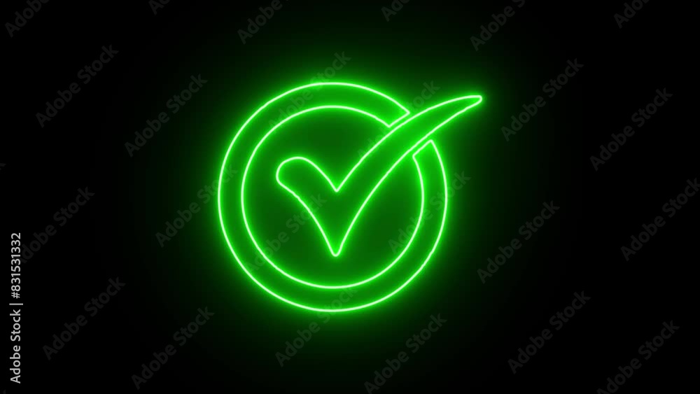 Glowing Neon Animated True and False symbols accept rejected for ...