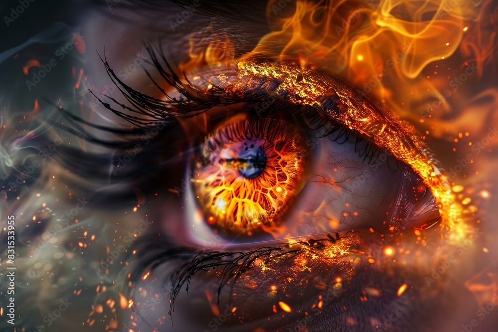 Incredible and imaginative digital illustration of a human eye ...
