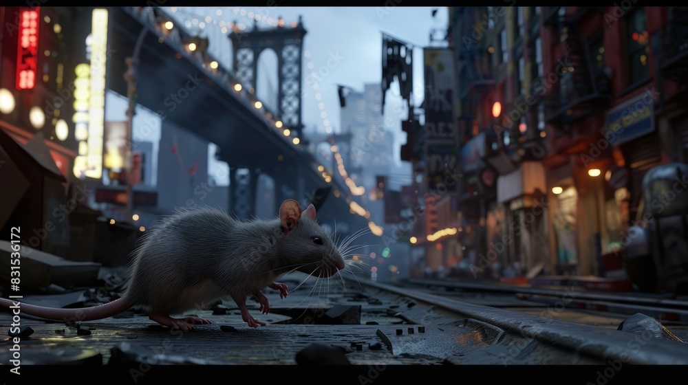 Rat scavenges for food along New York City street in scene from the ...