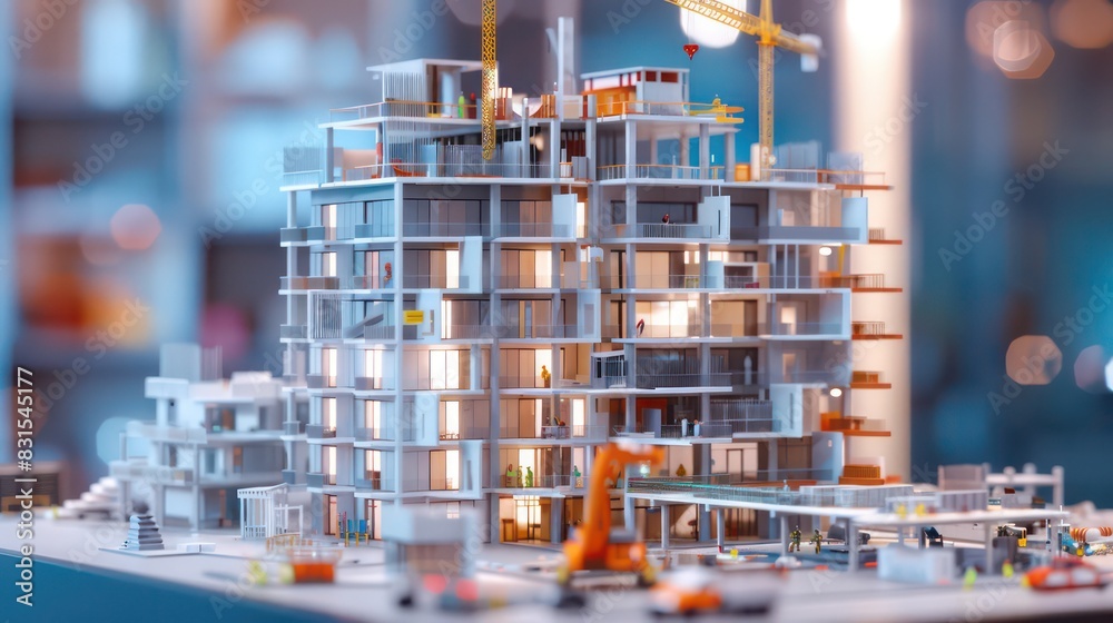 Residential building housing project for under construction site and ...