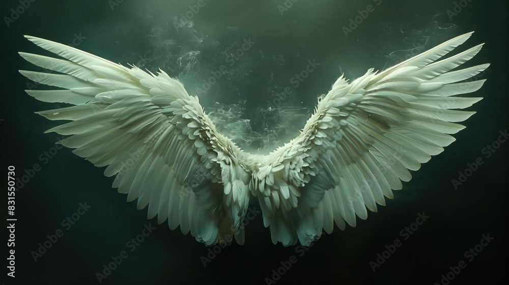 wings background white 3d illustration rendered angel fantasy wing ...