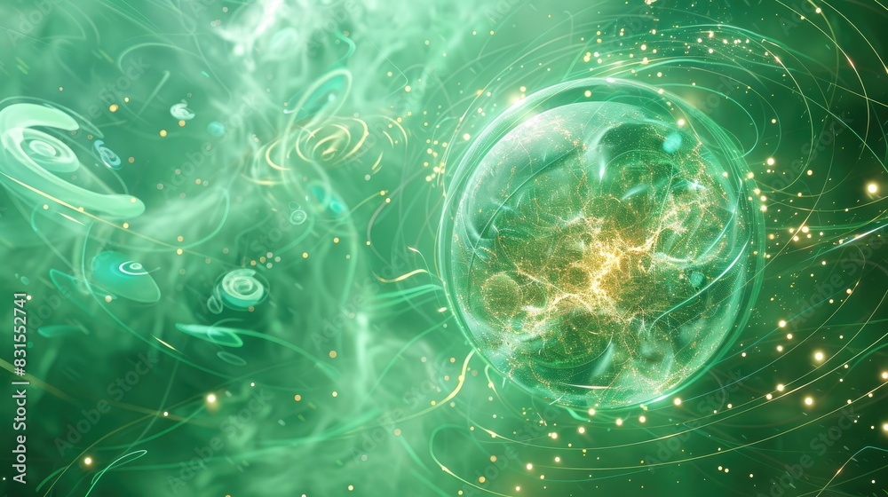 Creation of a futuristic energy sphere surrounded by a forcefield of ...