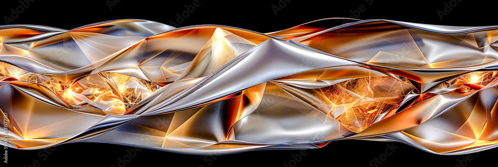 Panoramic Abstract Background Intricate Geometric Shapes and Warm Tones ...