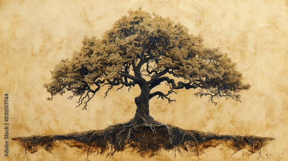 a stunningly crafted family tree illustration showcasing generations of ...