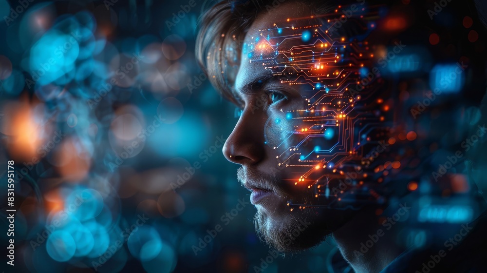 Artificial intelligence, Businessman and brain neural network of AI ...