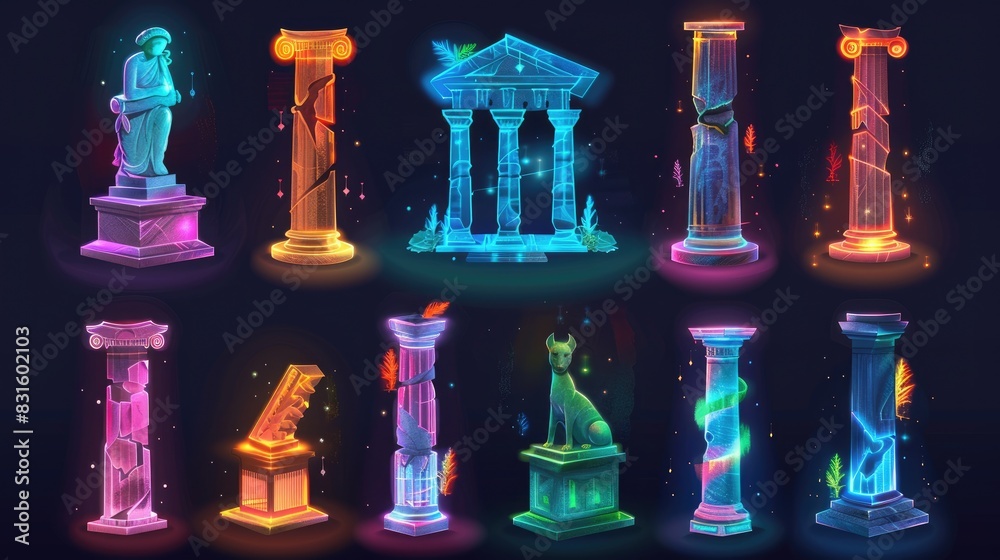 Psychedelic visual trends: surreal antique greek god sculpture, roman ...