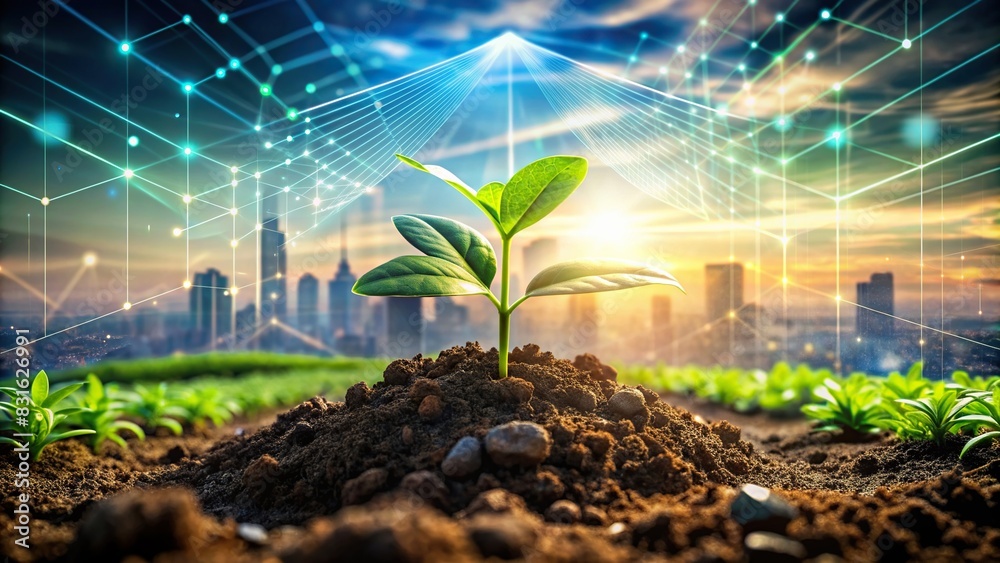 A stunning image combining the harmony of nature and technology through ...