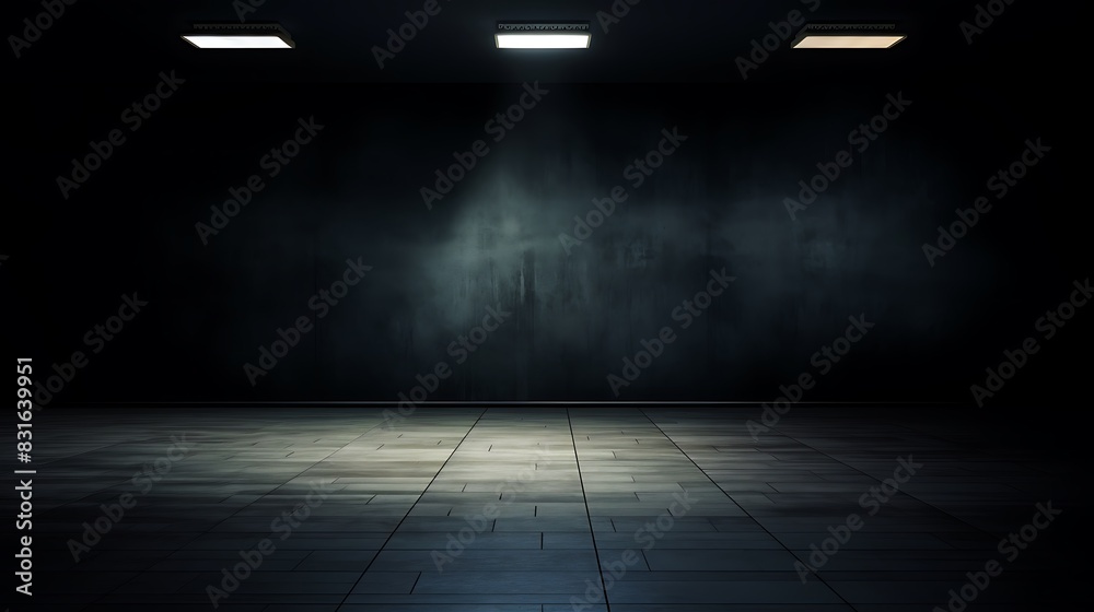 Empty black studio room. Dark background. Abstract dark empty studio ...