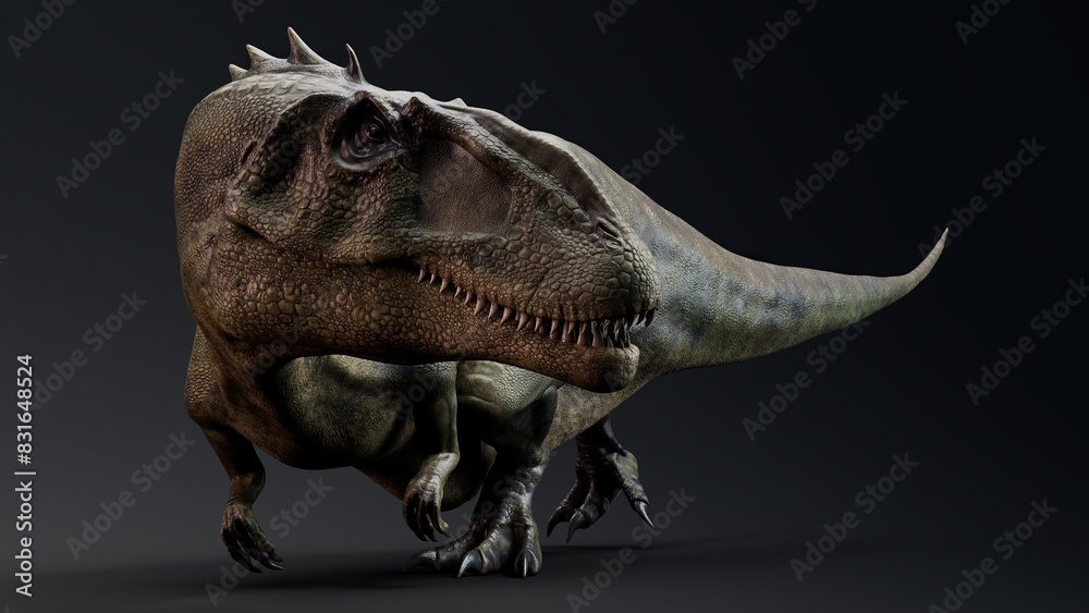 Carcharodontosaurus Realistic Model of background, 3d rendering Stock ...