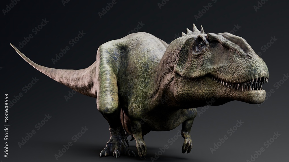 Carcharodontosaurus Realistic Model of background, 3d rendering Stock ...