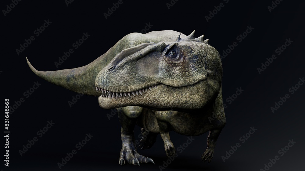 Carcharodontosaurus Realistic Model of background, 3d rendering Stock ...