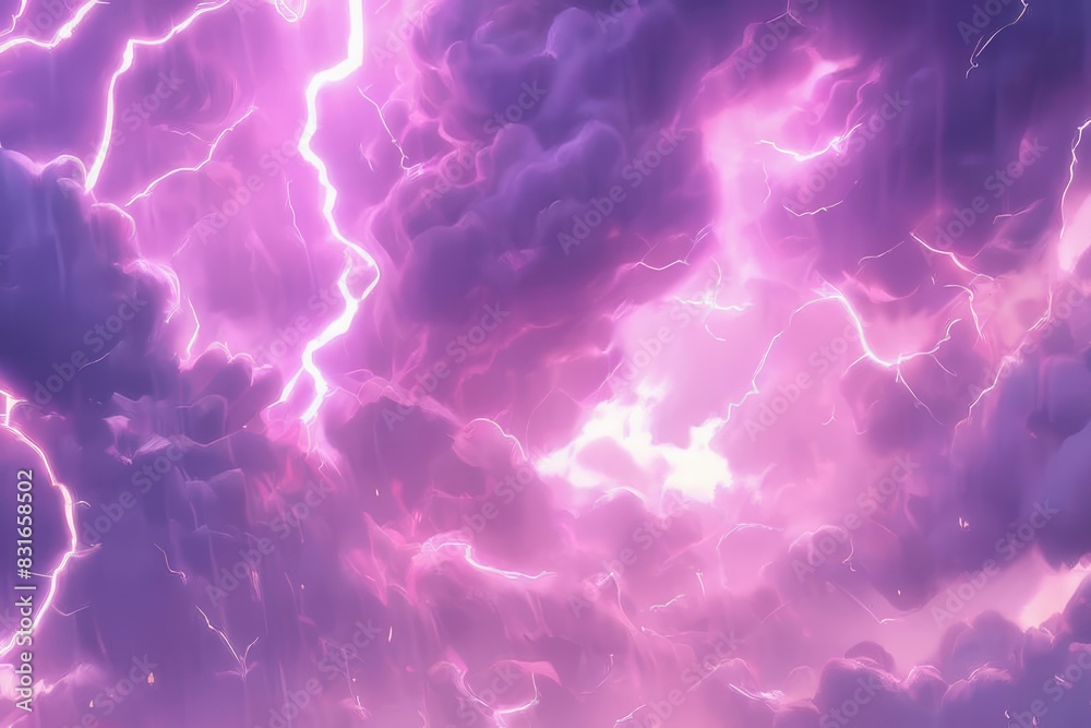 Amazing pink lightning strike with abstract anime art style Stock ...