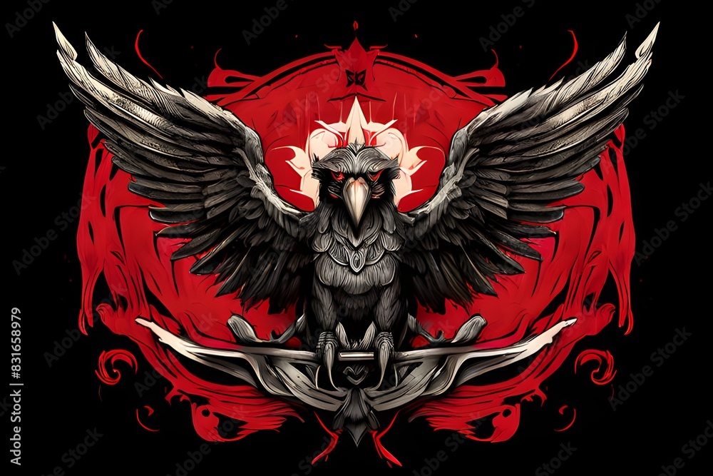 garuda with indonesian flag drawing Stock Illustration | Adobe Stock