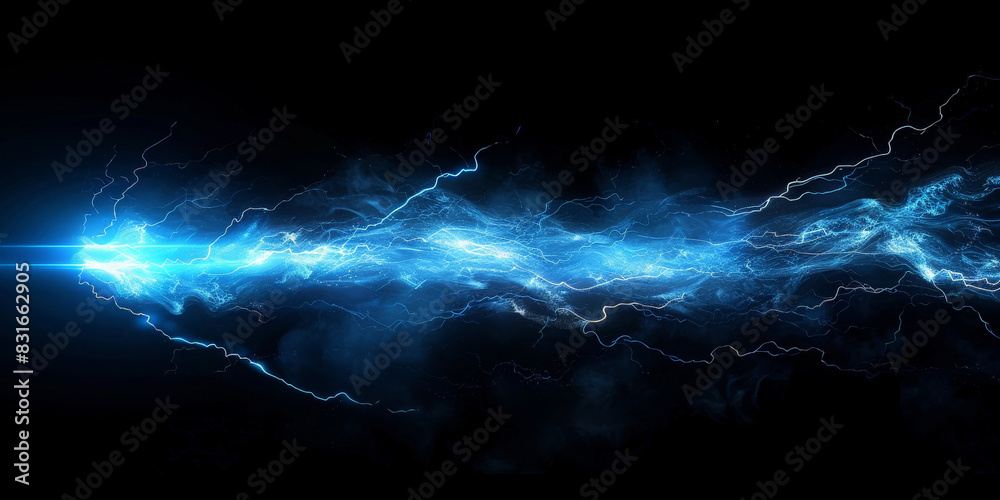 ภาพประกอบสต็อก Powerful electric current with vibrant blue lightning ...