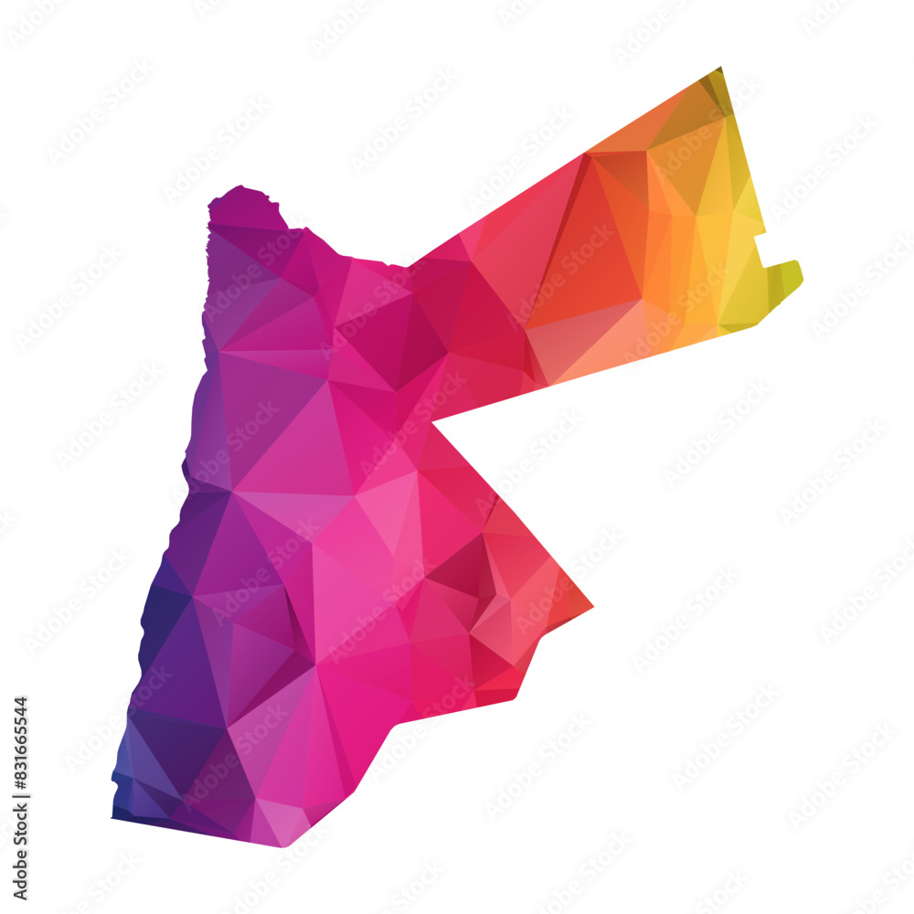 Abstract Polygon Map - Vector illustration Low Poly Color Rainbow ...