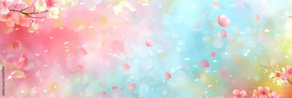 Cute pastel pink and baby blue gradient background with flying cherry ...