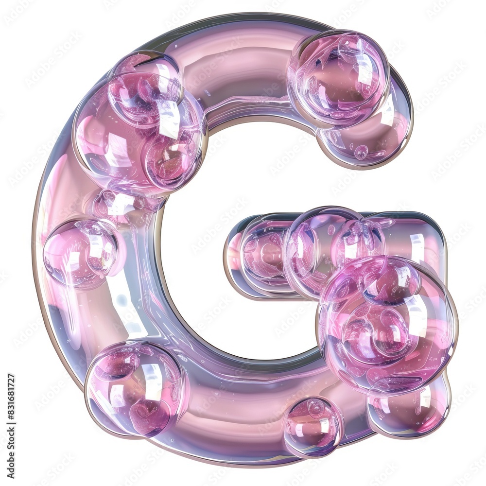 Bubble font of letter "G" on Isolated White Background Stock ...