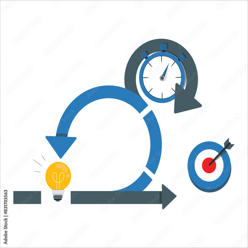 Scrum Framework concept. Scrum process diagram as agile software development scheme. Team ...