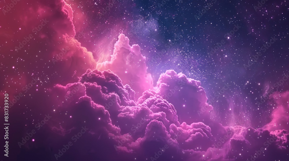 Abstract starlight and pink and purple clouds stardust, blink ...