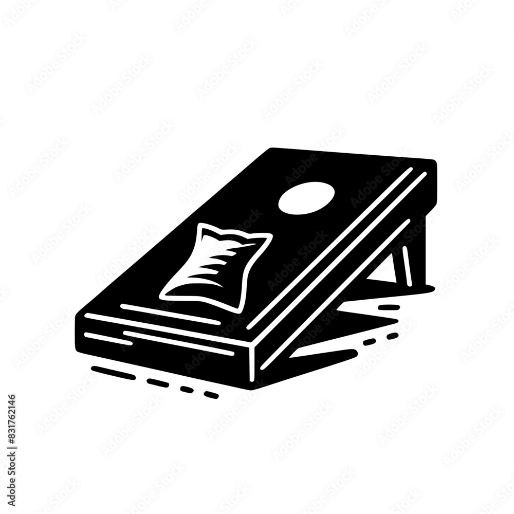 Cornhole Game Vector Illustration, Minimalist black and white vector ...