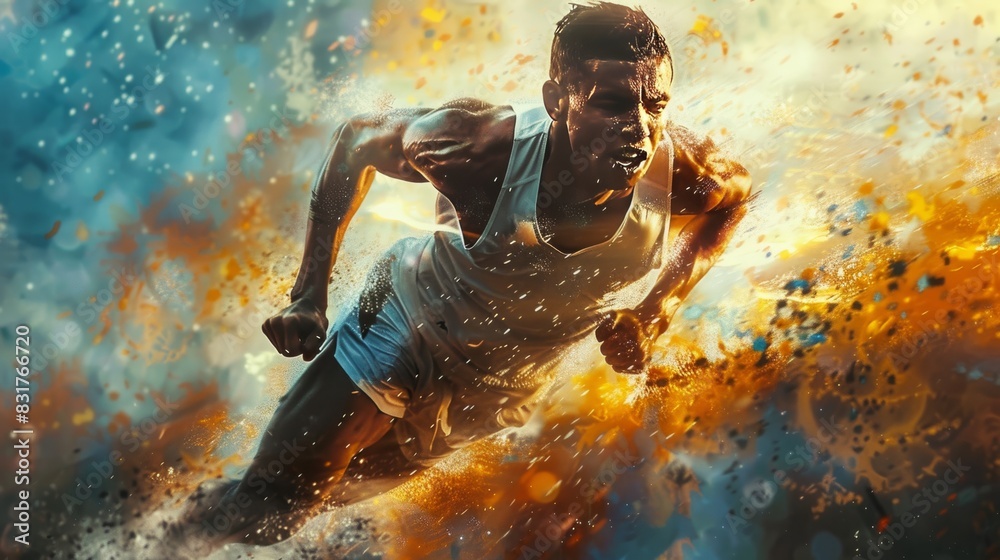 Raw emotion of an olympic athlete crossing the finish line, a testament ...