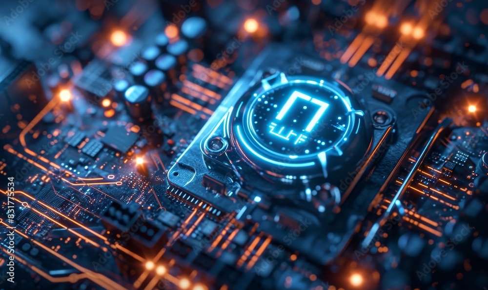 Secure Connection Checkmark Or Cybersecurity Service Concept Of Motherboard And Safety